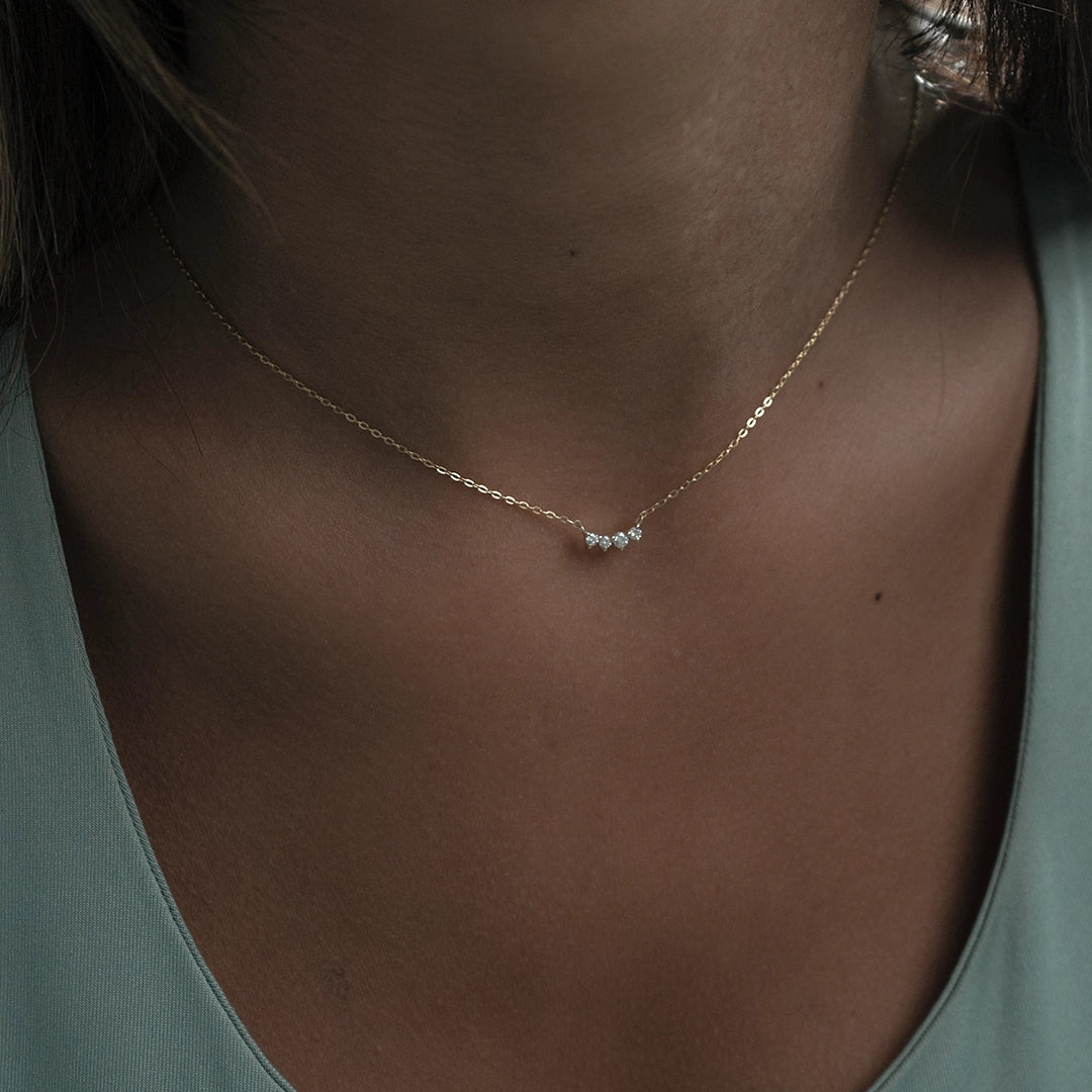 18K Gold La Rose Diamond Necklace – Bijaar.com
